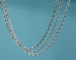 Antique Silver (plated) Tiny Flat Oval Chain