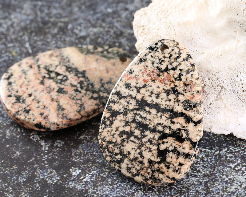 Mexican Red Snowflake Jasper Teardrop Pendant 43-45x33-35mm