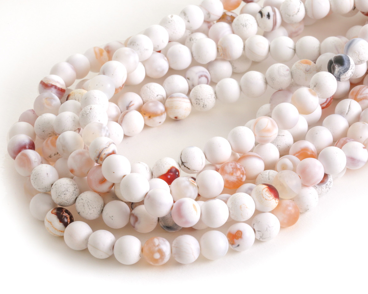 Orange Blossom Agate (matte) Round 8mm - Lima Beads