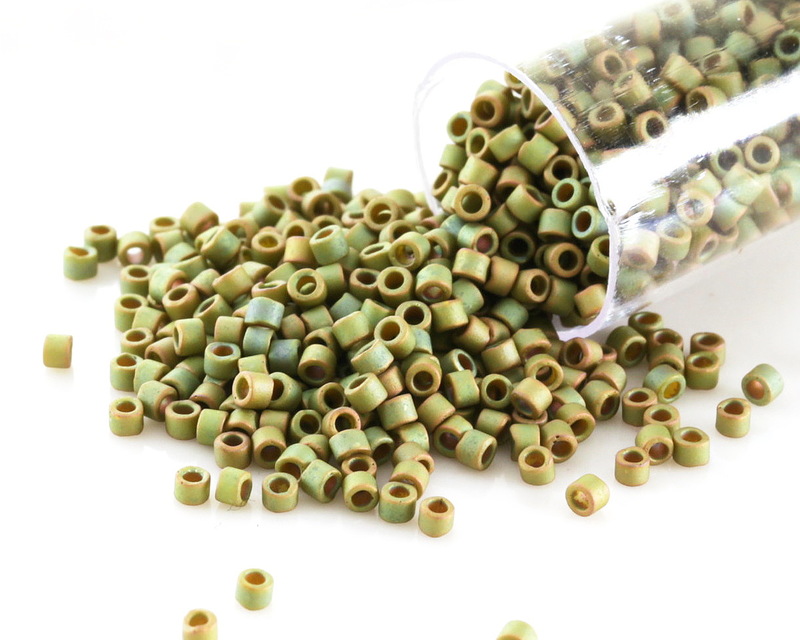 Miyuki Delica Matte Opaque Light Olive Luster (DB0372) 11/0 Seed Bead