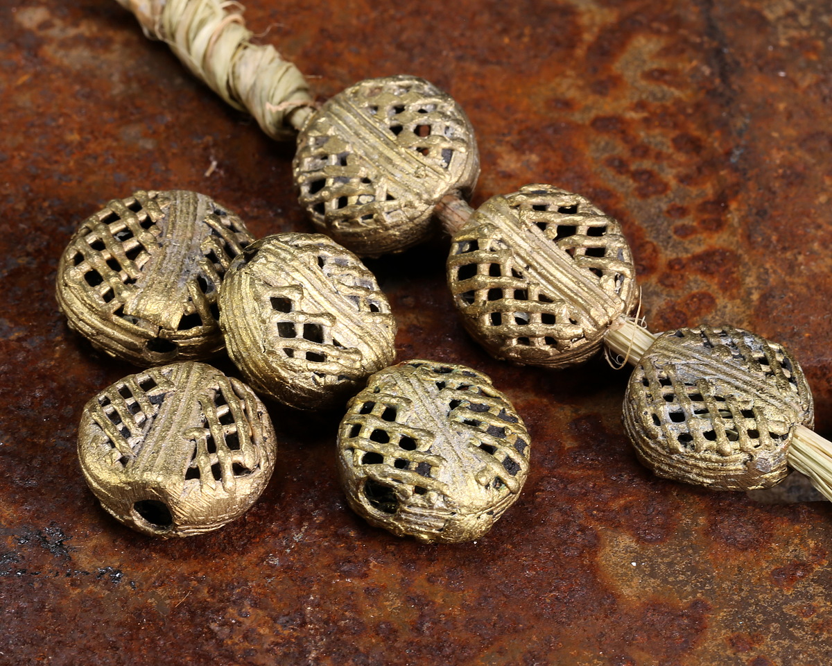 African Brass Fused Basket Coin 22-24mm