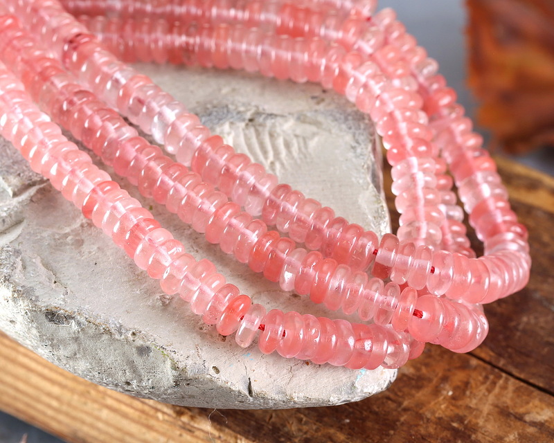 Cherry Quartz Spacer Rondelle 2x6mm