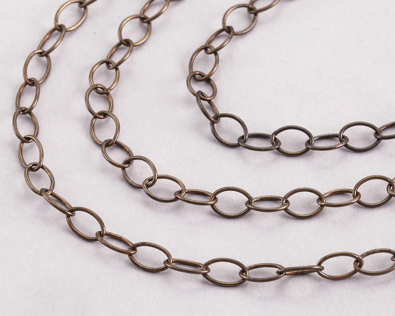Vintaj Natural Brass Small Fine Oval Chain