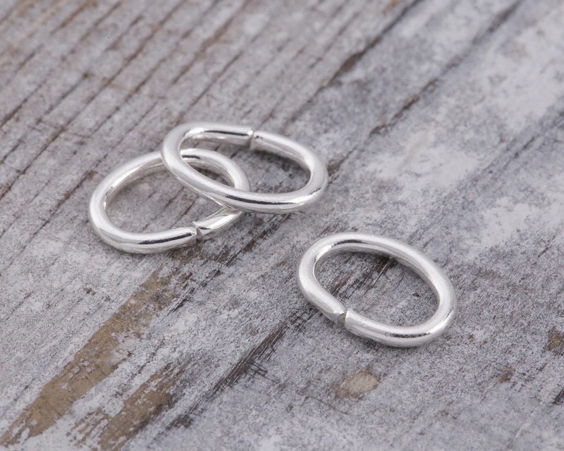 Silver (plated) Oval Jump Ring 8x6mm, 18 gauge (200 pieces)
