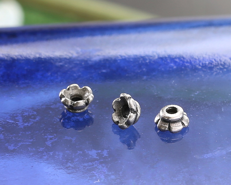TierraCast Antique Pewter (plated) Scalloped Bead Cap 4mm