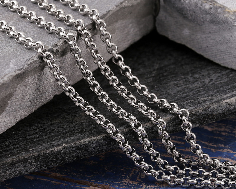 Stainless Steel Medium Rollo Chain, 25ft Spool