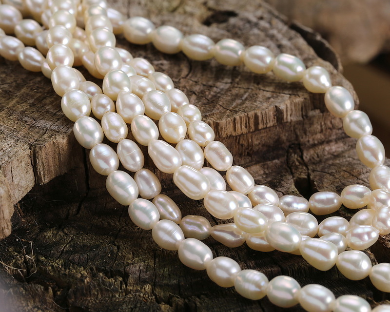 Pearly White Freshwater Rice Pearl 5-7x5-6mm
