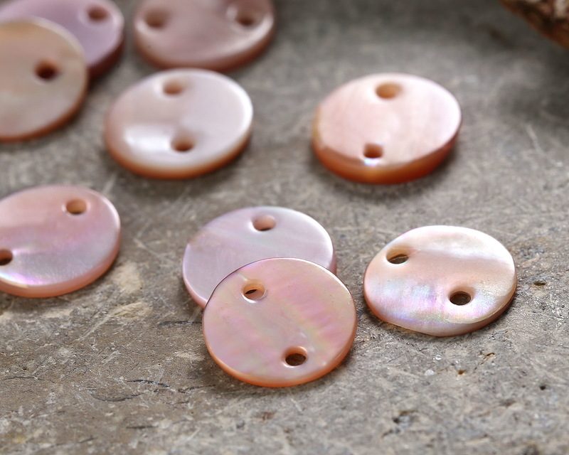 Pink Shell Coin Focal Link 10mm