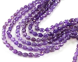 Amethyst Faceted Rice 7-8x6mm