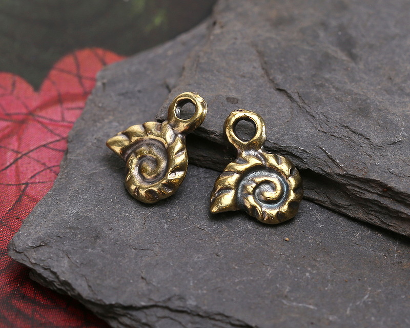 Mykonos Antique Brass (plated) Tiny Nautilus Charm 9x11mm