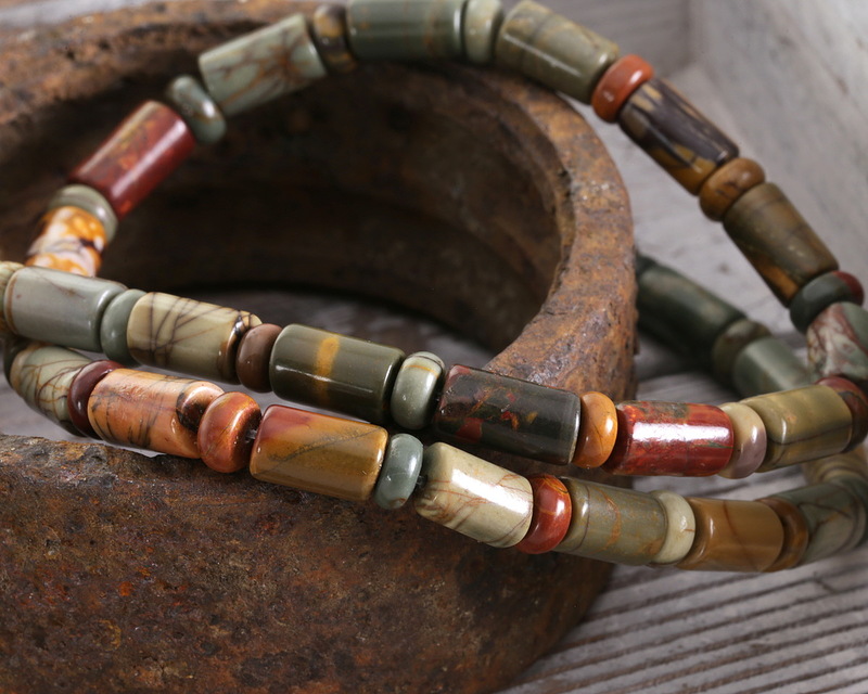 Red Creek Jasper Barrel & Rondelle 6mm