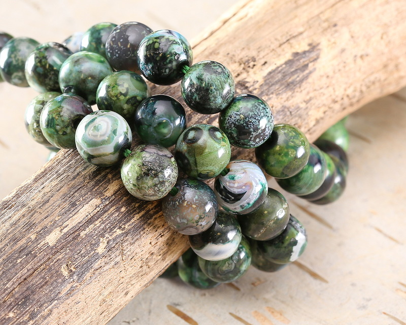 Forest Agate Round 8mm