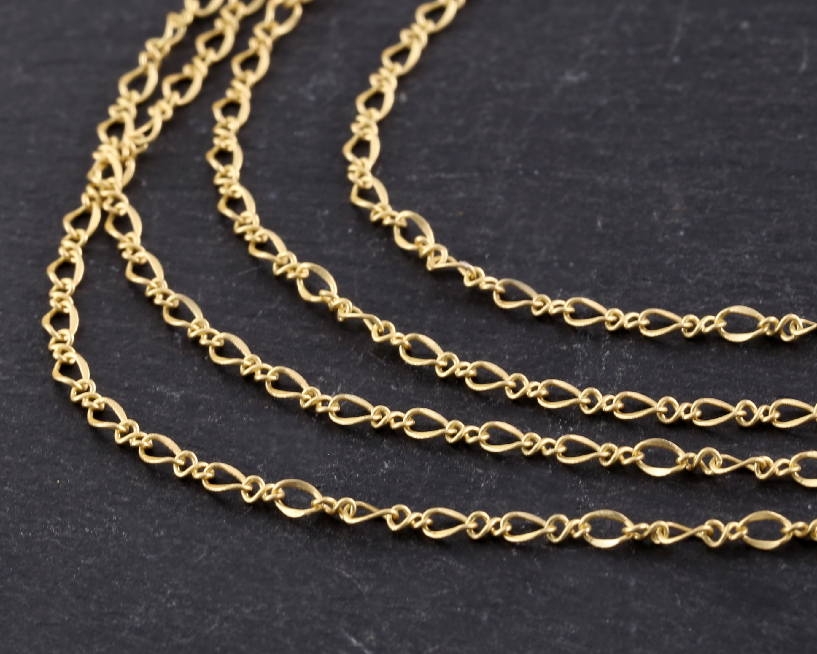 Satin Hamilton Gold (plated) Figaro Chain 2mm