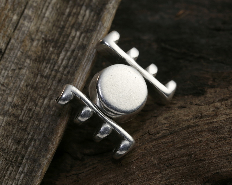 Cymbal Ateni IV Antique Silver (plated) Magnetic Clasp for SuperDuo 15x17mm