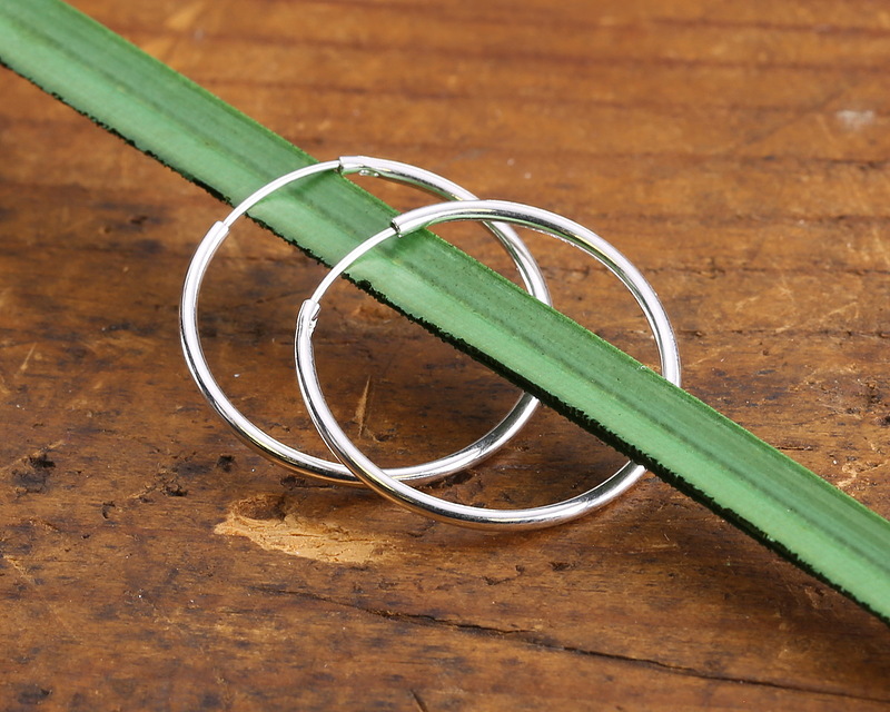Silver (plated) Endless Hoop Earwire 22mm (20 pieces)