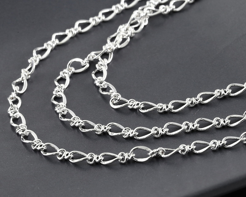 Silver (plated) Curb & Figure 8 Chain