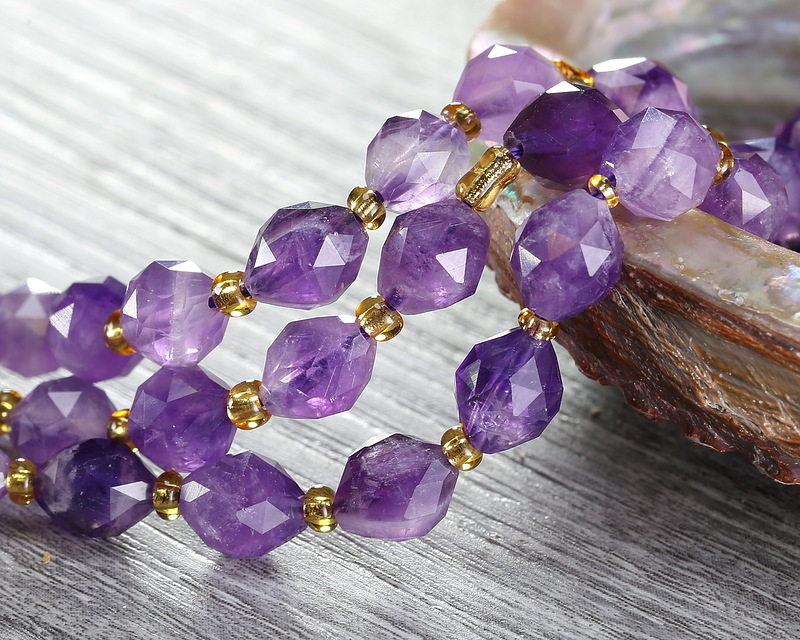 Dogtooth Amethyst Faceted Rice 8x6.5-7mm