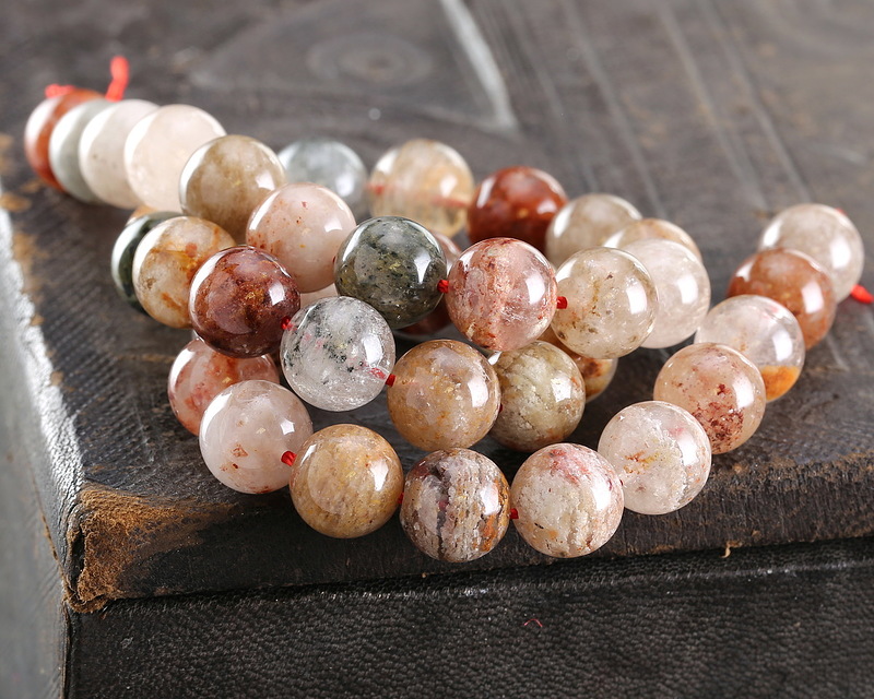 Golden Phantom Quartz Round 10mm
