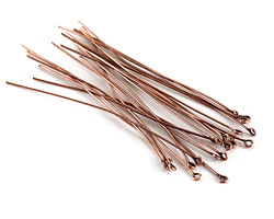 Antique Copper (plated) Eye Pin 3", 21 gauge