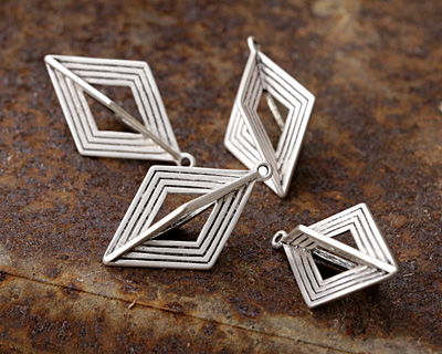 Zola Elements Antique Silver (plated) Open Diamond Focal 20x35mm - Lima ...