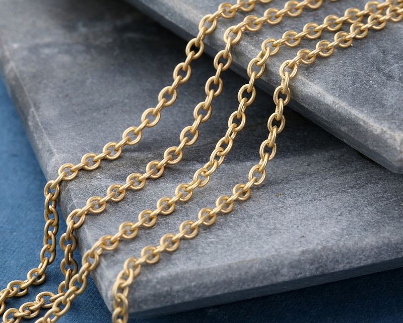 Satin Hamilton Gold (plated) Round Wire Cable Chain