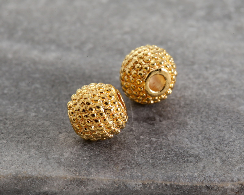 Gold (plated) Lychee Round Bead 6mm (20 pieces)