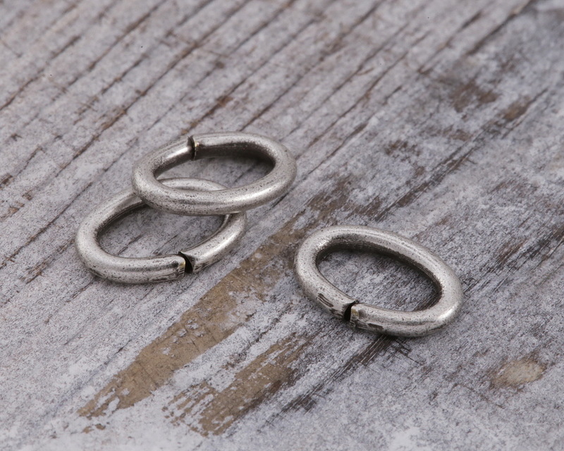 Antique Silver (plated) Oval Jump Ring 7x5mm, 18 gauge (200 pieces)
