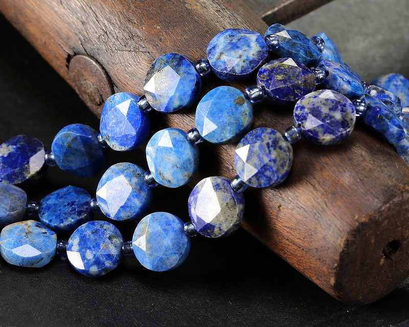 Lapis Faceted Star Coin 10mm