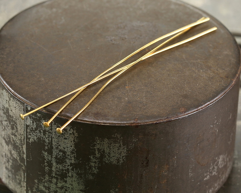 Gold (plated) Stainless Steel Head Pin 3", 21 gauge