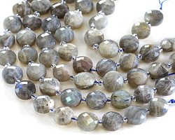 Labradorite Faceted Coin 10mm