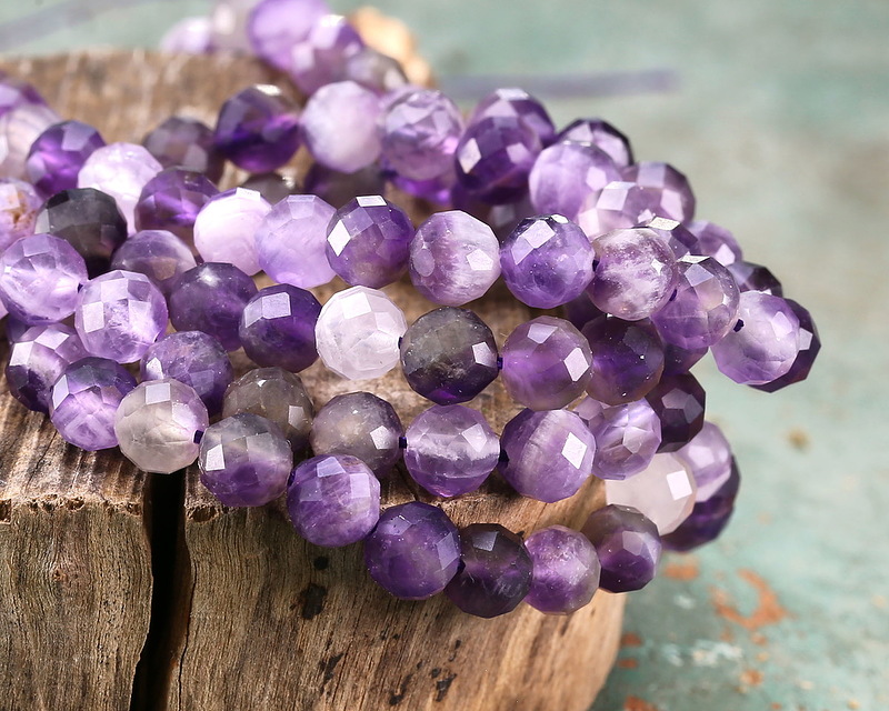 Dogtooth Amethyst (Matte) Faceted Round 6mm