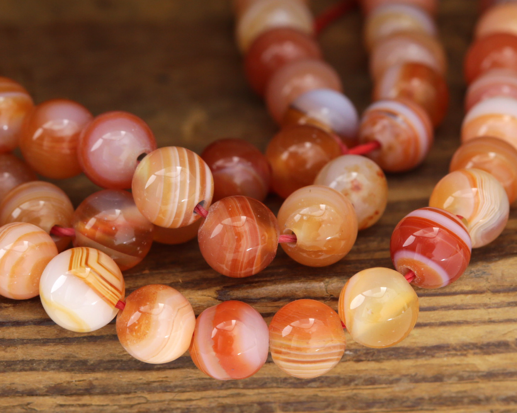 Red Line Agate Round 6mm