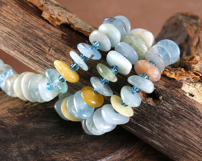 Multi Beryl Side-Drilled Pebble 3-4x8-14mm