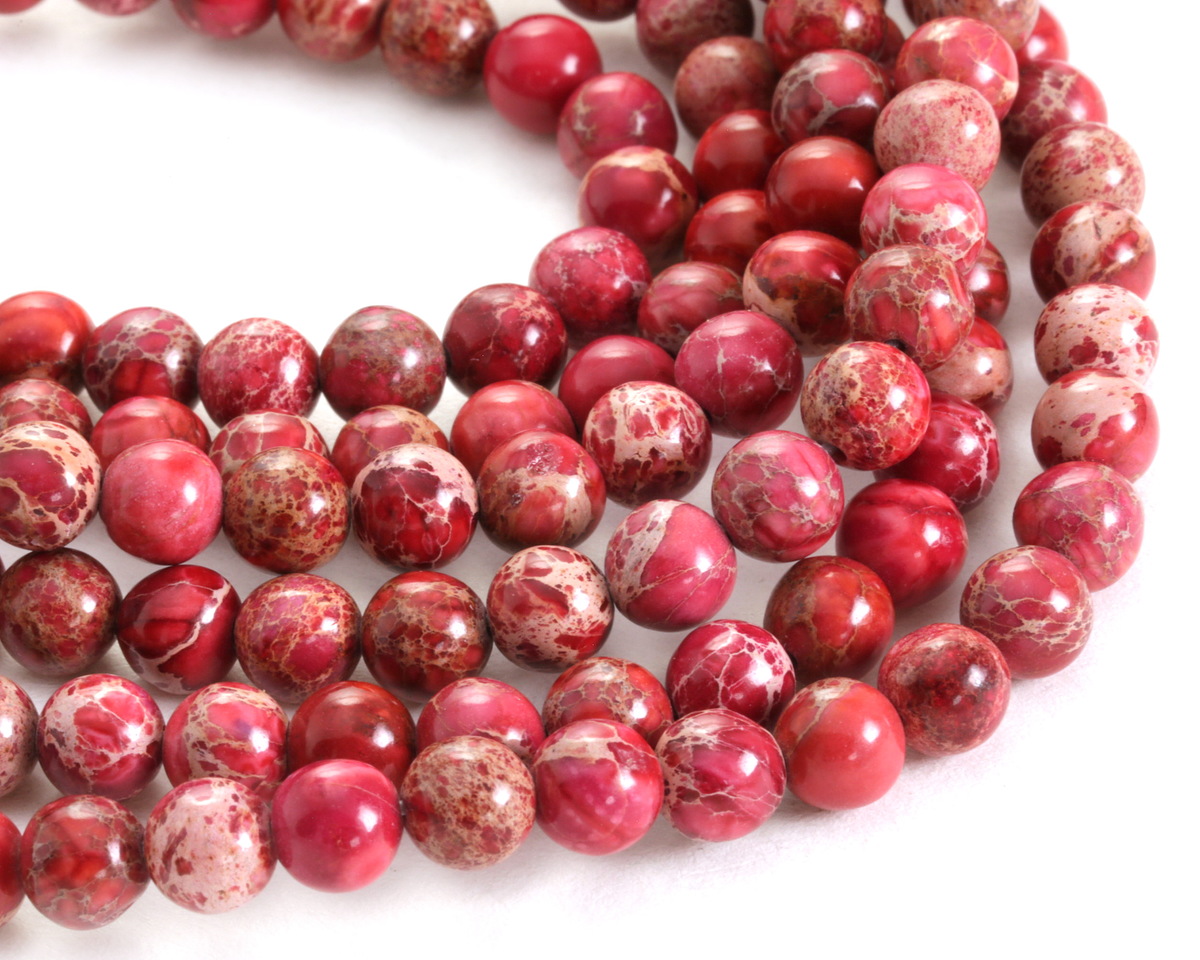 Ruby Impression Jasper Round 6mm