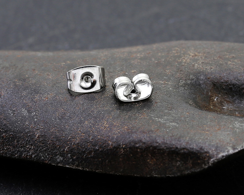 Stainless Steel Earring Clutch Back 6.2x4.5mm (40 pieces)