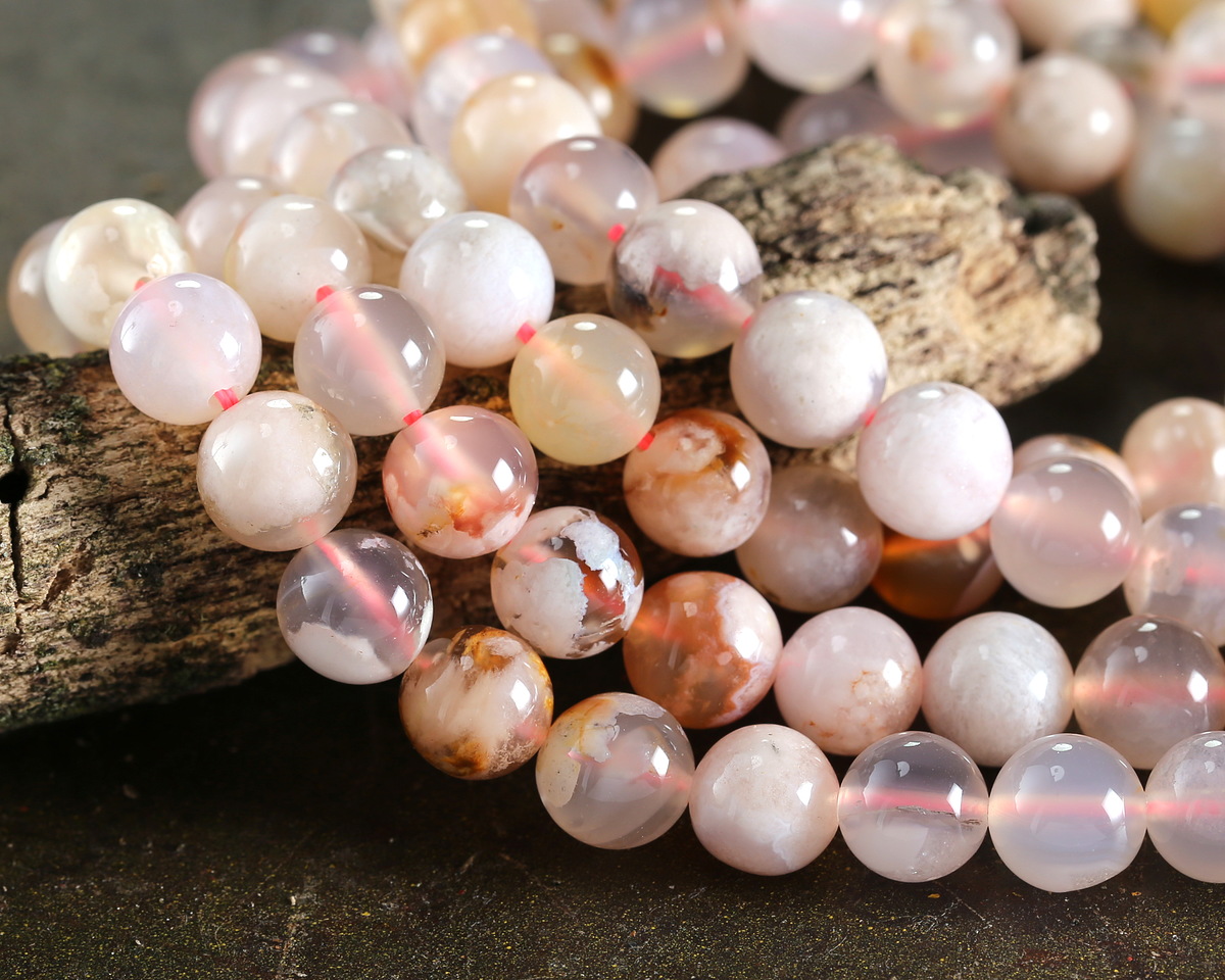 Sakura Agate (light) Round 8mm - Lima Beads