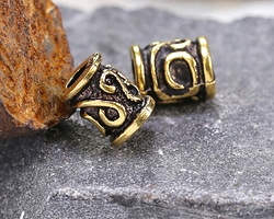 Mykonos Antique Gold (plated) Spiral Key Barrel 10x8mm