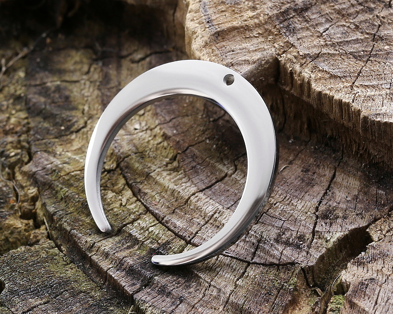 Stainless Steel Crescent Moon Pendant 26x27mm