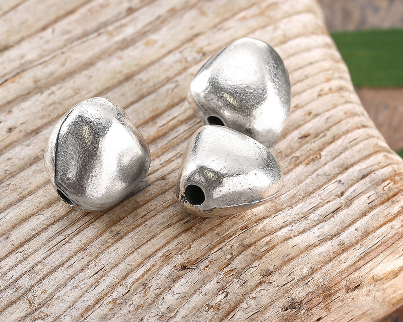 Mykonos Pewter Organic Triangle Bead 12mm
