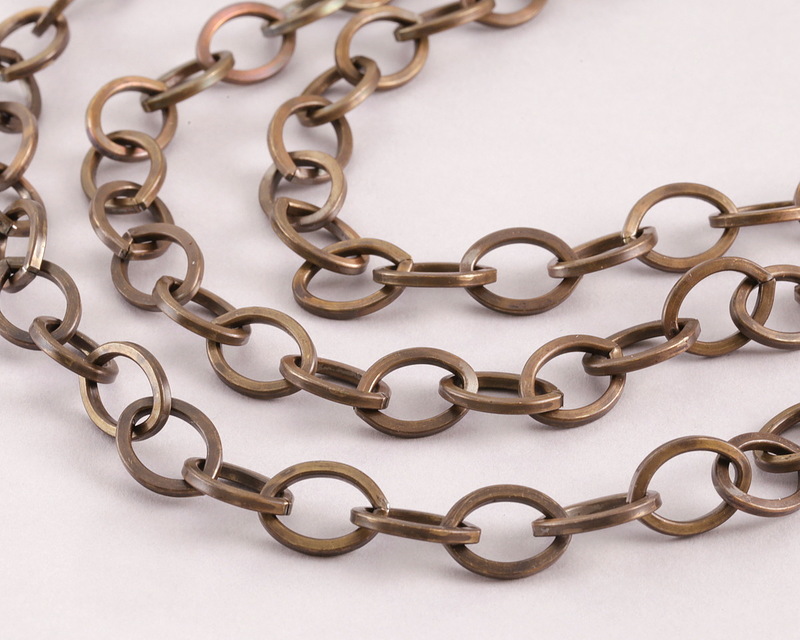 Vintaj Natural Brass Large Flat Oval Chain