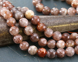 Copper Sunstone Round 8mm