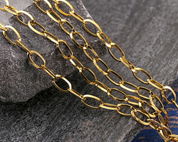 18K Gold (plated) Stainless Steel Large Oval Curb Chain