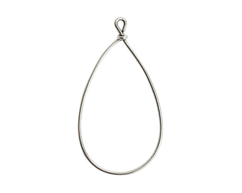 Nunn Design Antique Silver (plated) Wire Frame Drop 24x47mm