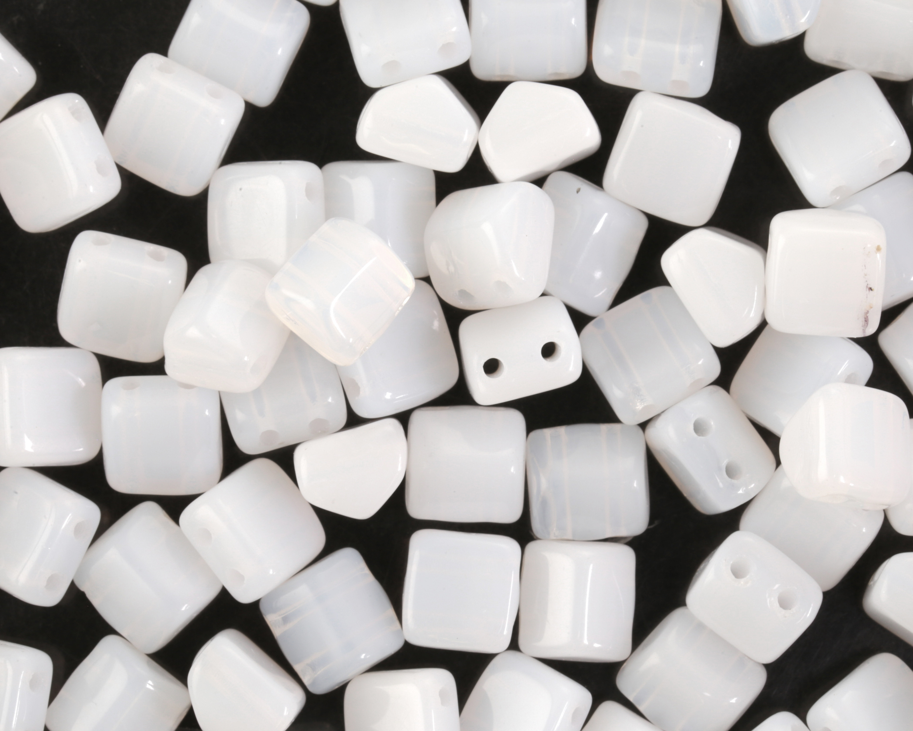 CzechMates Glass Alabaster 2-Hole Roof Bead 6mm