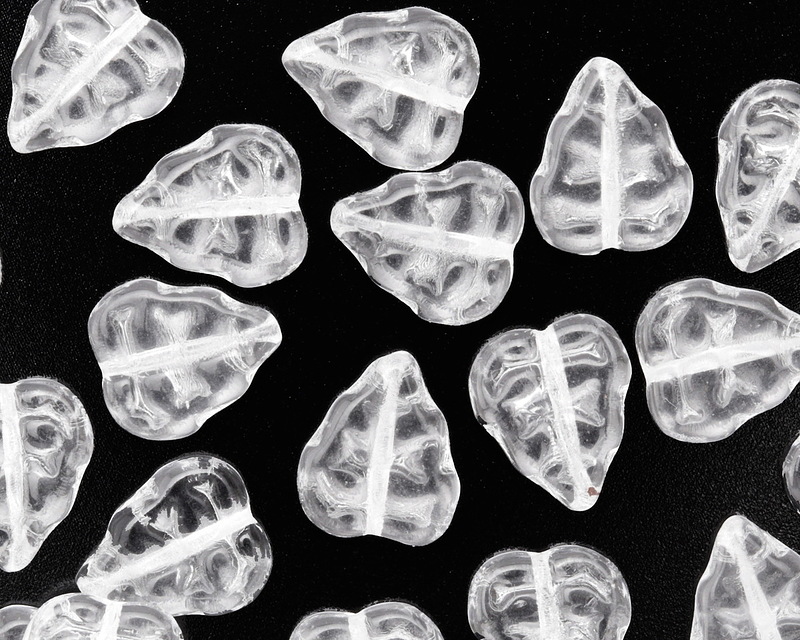 Czech Glass Crystal Leaves 11x9mm