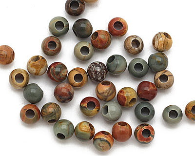 Red Creek Jasper Round (Large Hole) 6mm