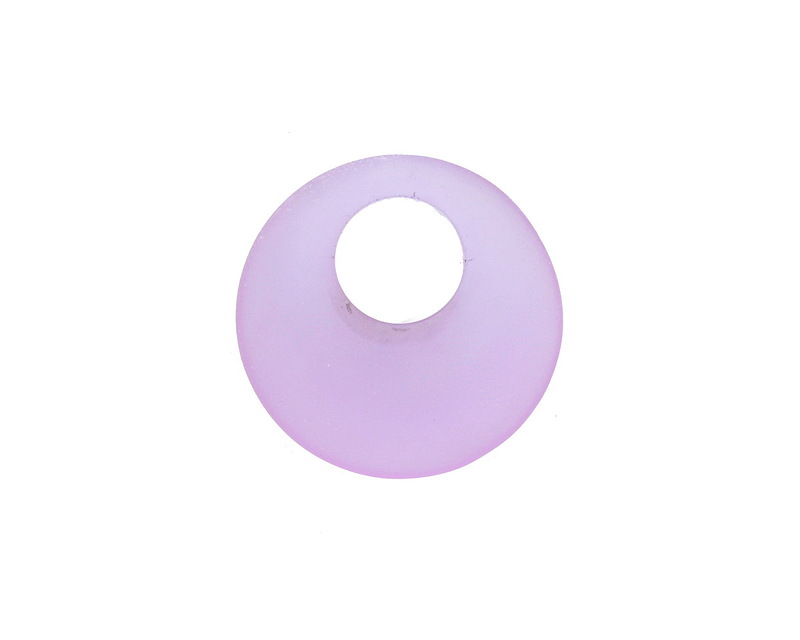 Periwinkle Beach-Style Glass Off Center Donut 20mm
