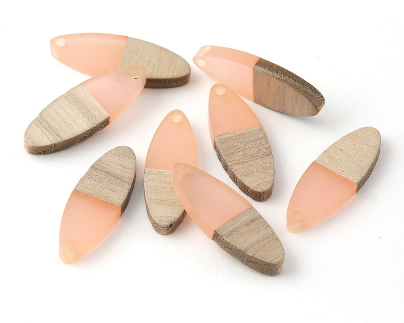 Wood & Blossom Resin Oval Focal 10x28mm