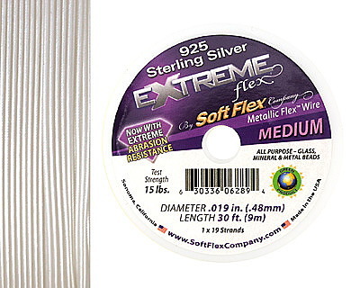 Soft Flex Extreme Sterling Silver .019" (Medium) 19 Strand Wire 30ft.