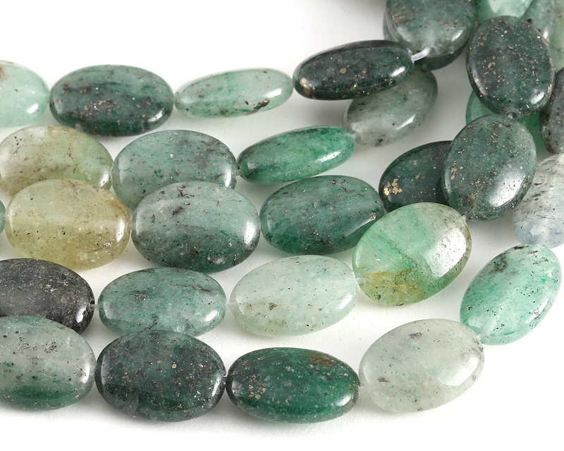 Blue Green Quartz Flat Oval 18x13mm